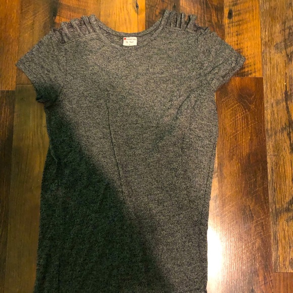 Poof! | Tops | Grey Poof Tee With Cute Designs On Shoulders | Poshmark